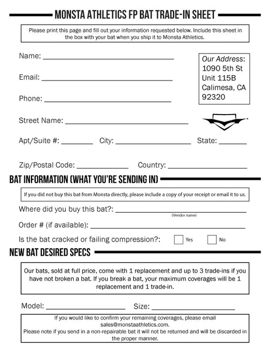 Fastpitch Bat Warranty/Trade-in Program – Monsta Athletics