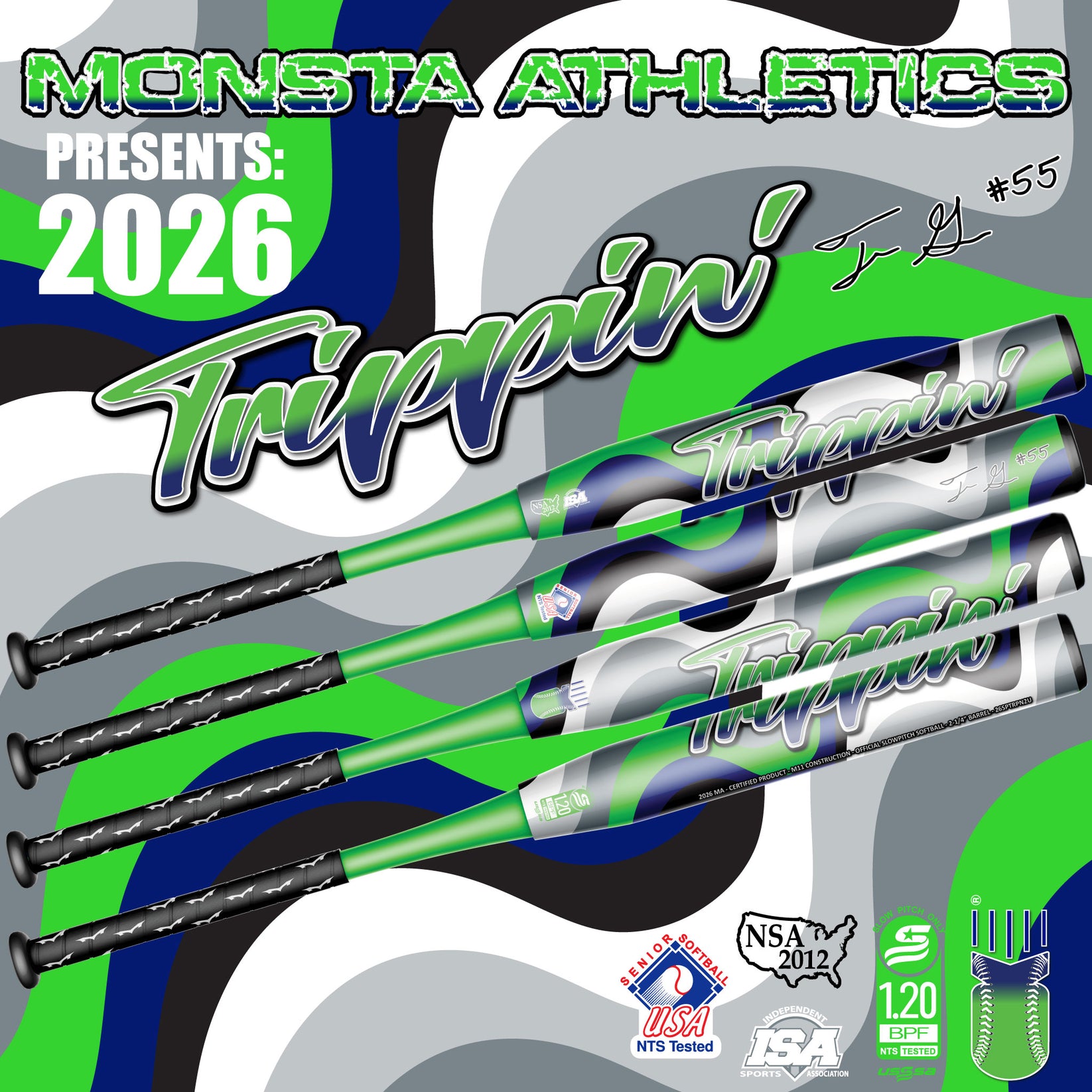2026 Tanner Gilmore USSSA Trippin' Slowpitch Softball Bat – Monsta Athletics